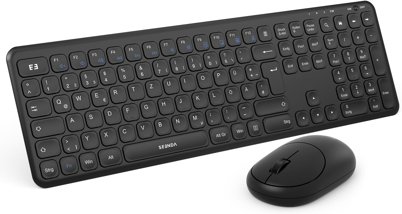 Inter-Tech KB-208 Maus-/ Tastatur Set Funkmaus Funktastatur Nano-USB ...