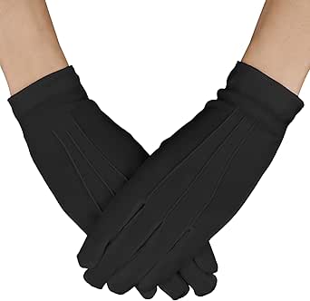 Amazon.com: Yolev Parade Gloves - White Cotton Formal Tuxedo Costume ...