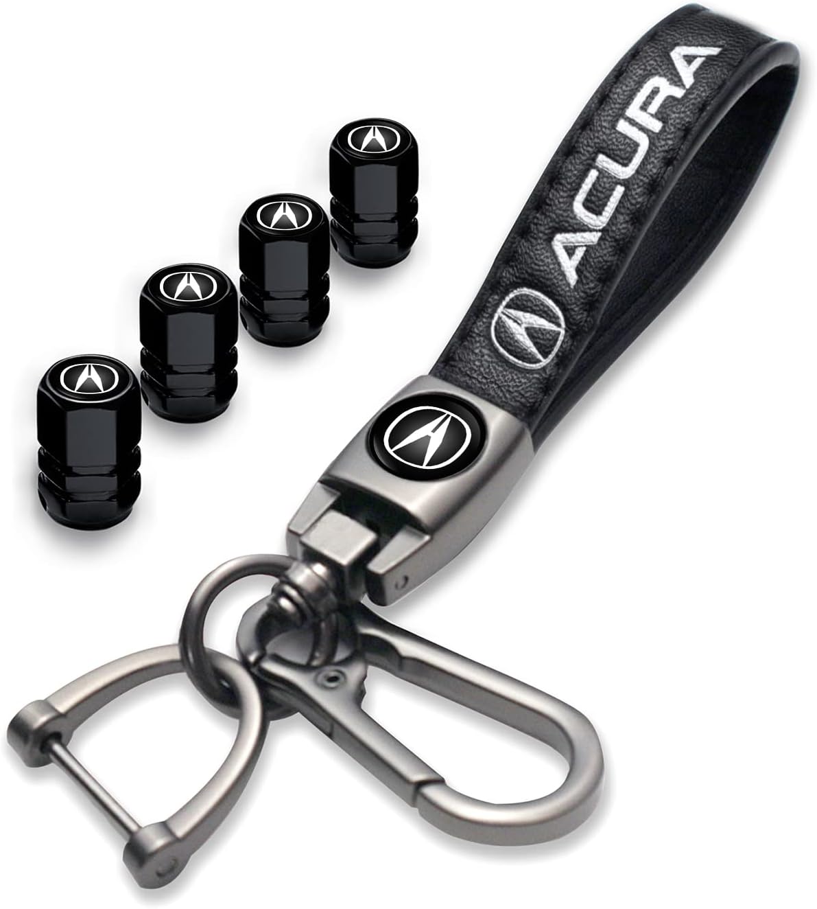 Amazon.com: Athchu Car Tire Valve Stem Caps with Metal Keychain ...