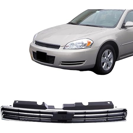 Amazon.com: CarPartsDepot Front Chrome Frame Grille Grill Black Bar ...