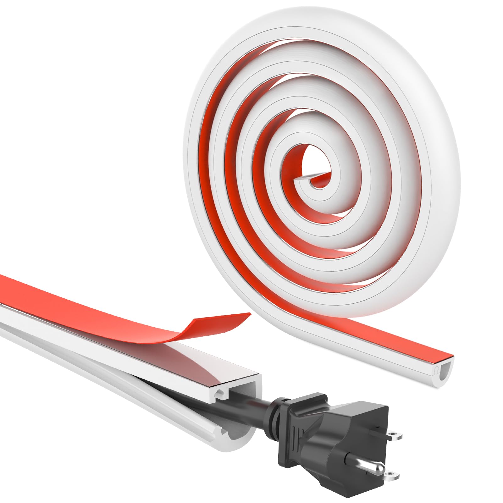 Amazon.com: UOMTFAI Wall Cord Hider 196 Inch, Self Adhesive Cable Hider ...