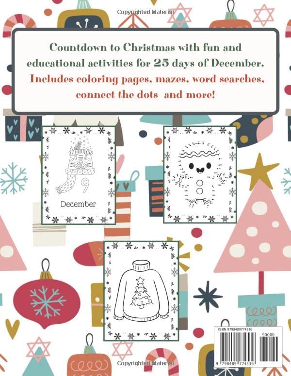Snapklik.com : Christmas Countdown Activity Book For Kids: Advent ...