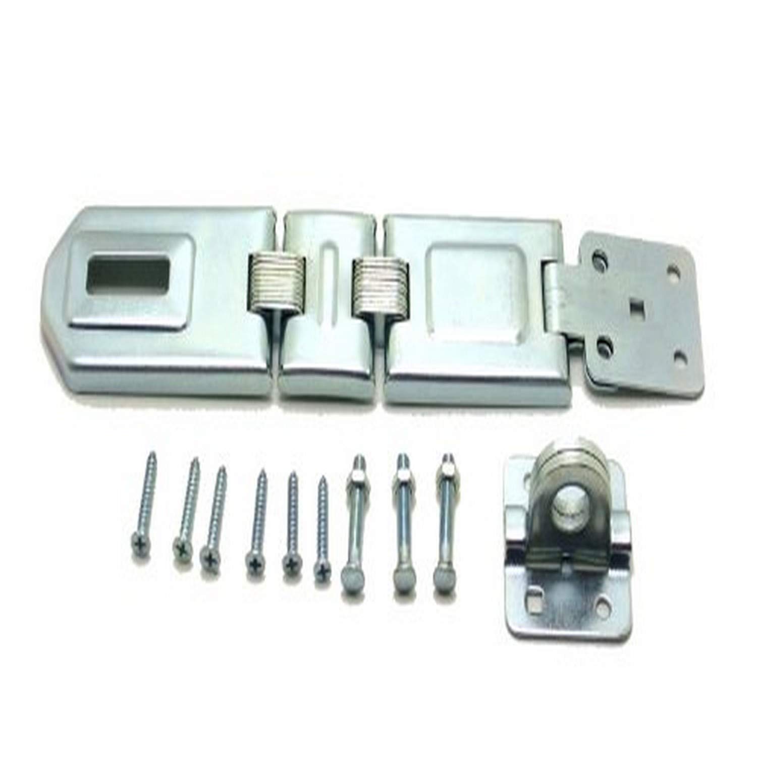 NU-SET 7-1/2-Inch Single Hinged Rolled Edges Steel Hasp with Flexible ...