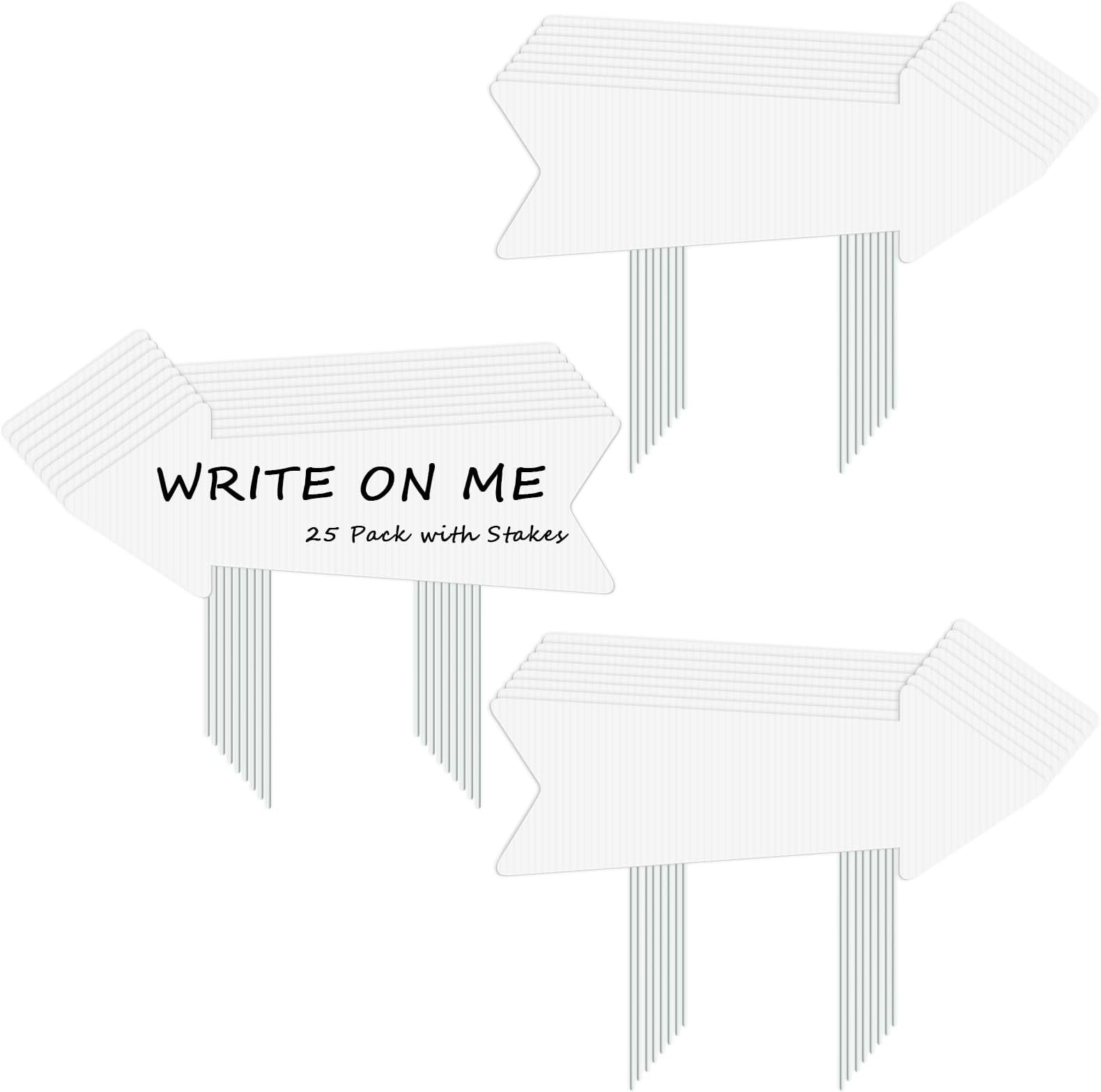 Amazon.com: Geetery 6 Pieces 16 x 12 Inches Blank Arrow Yard Signs with ...