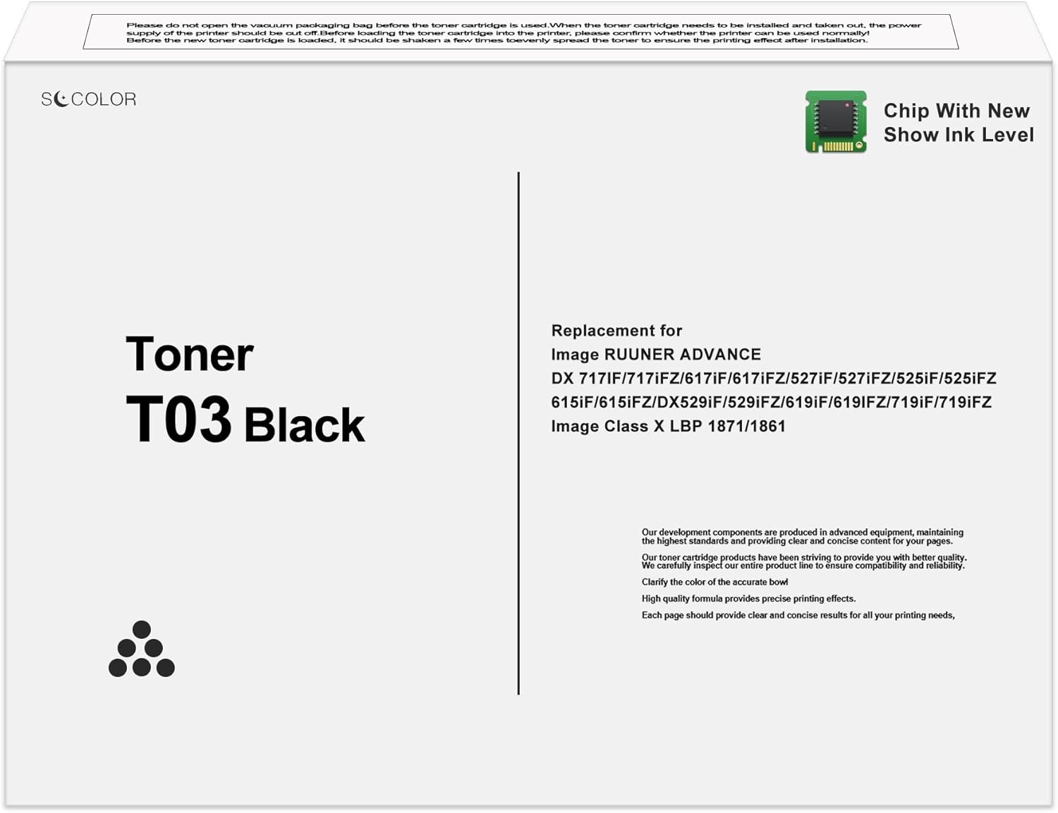 Amazon.com: T03 Toner Cartridge with New Chip T03 Black Toner Cartridge Replacement for Canon ...