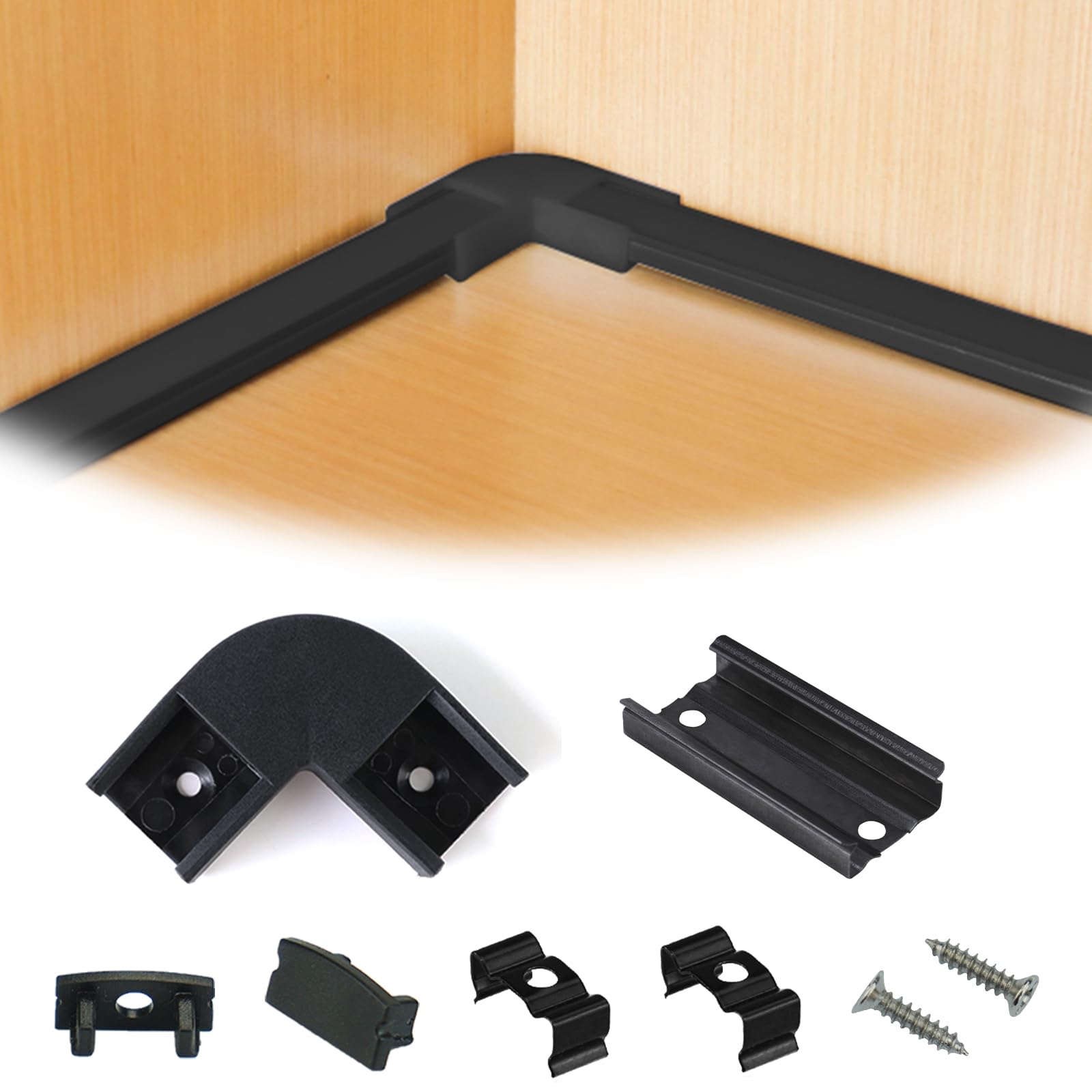 Snapklik.com : Black Corner Connector Kit For LED Channel L Shape ...