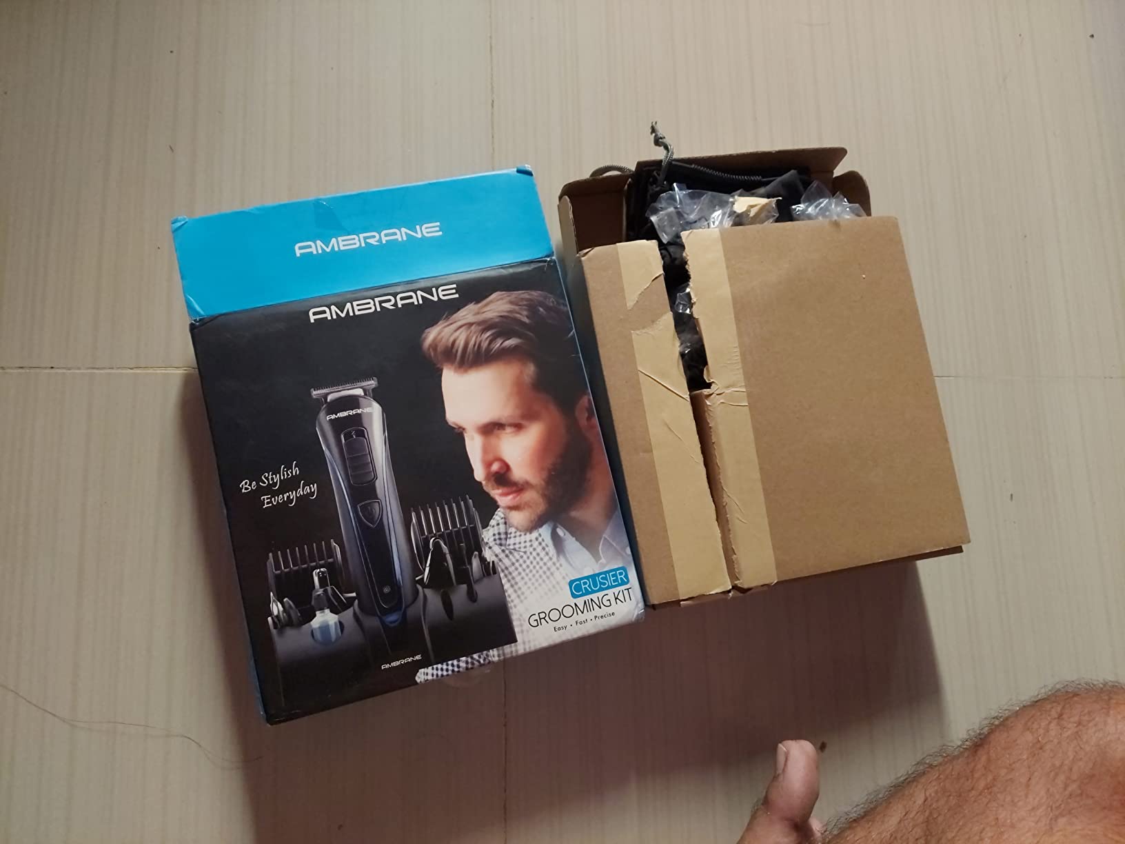 Ambrane Cord-Cordless Trimmer Kit for Men, 60 Mins Runtime, 18 Length ...