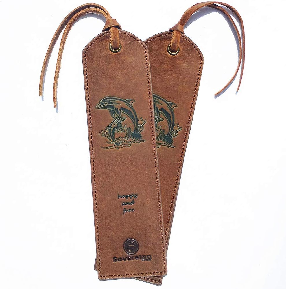 Amazon.com: Leather Bookmark Handmade with Mountain Design - 2 Genuine ...