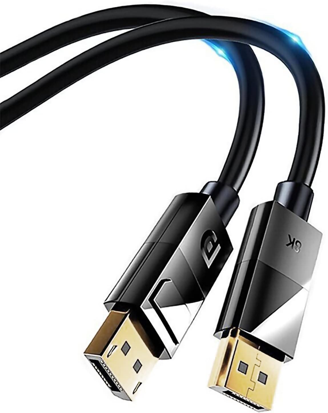 XMUXI 8K Display Port Cable 1.4 (8K@60Hz,4K@144Hz,2K@165Hz,32.4Gbps) DP ...