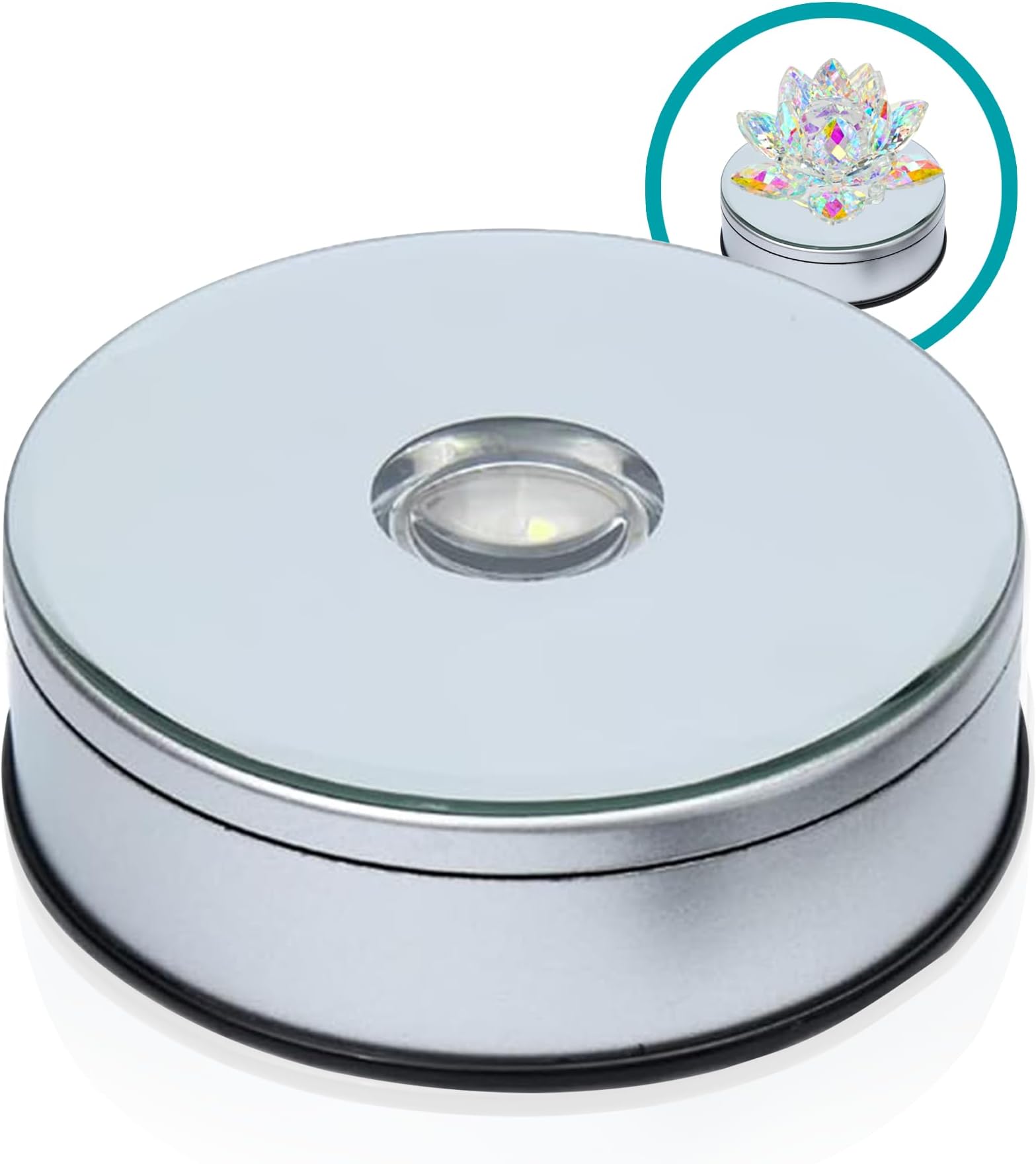 Amazon.com: 7 LED Rotating Display Stand Light Colorful Crystal Display ...