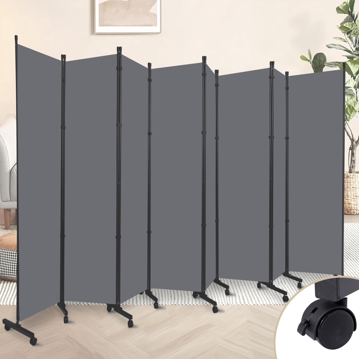Amazon.com - Room Divider 8 Panel Room Dividers/Wheels, Fabric Room ...