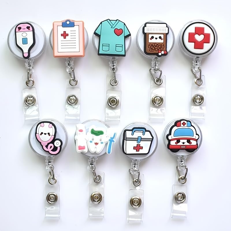 Amazon.com : Silicone Retractable Hospital Nurse Badge Holder Reel Cute ...