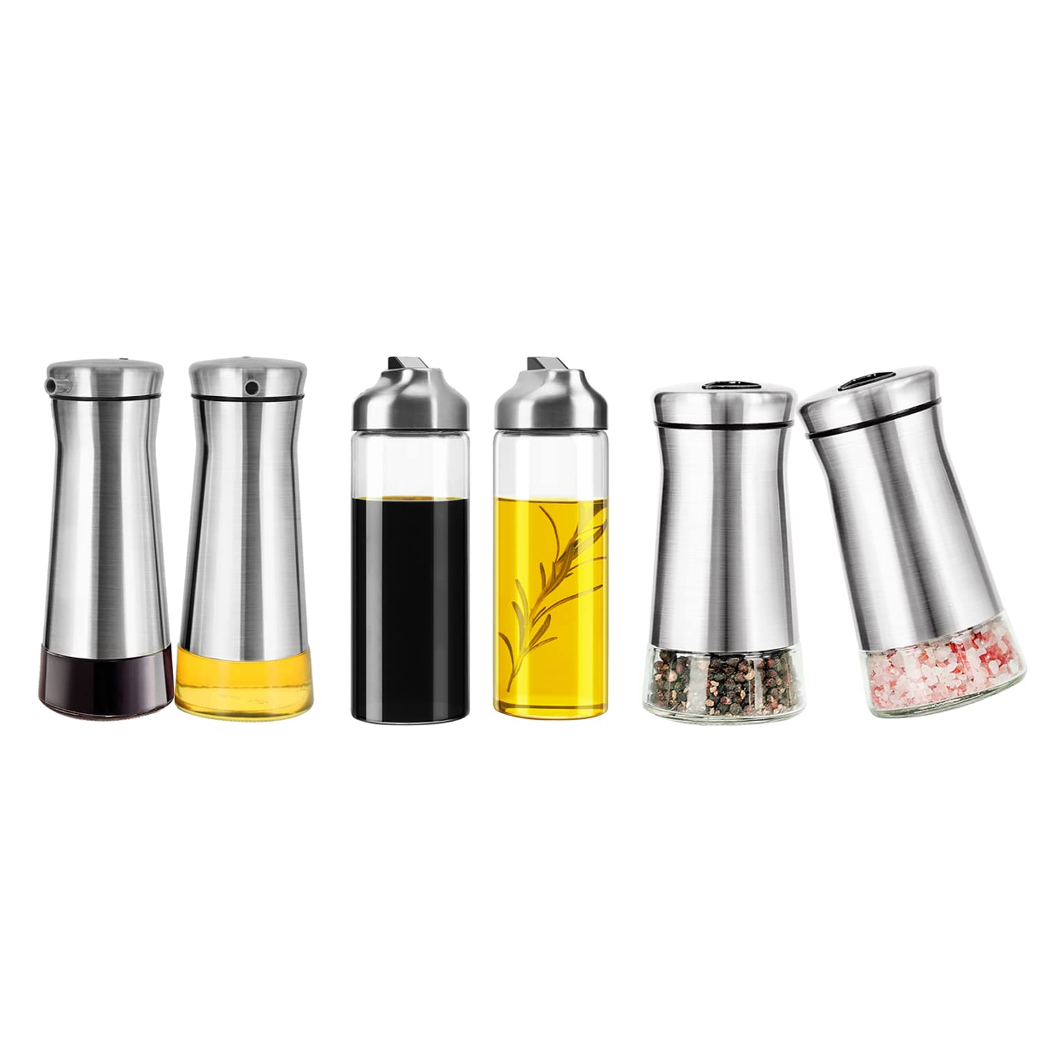 Amazon.com: oil and vinegar dispenser set and salt and pepper shakers ...
