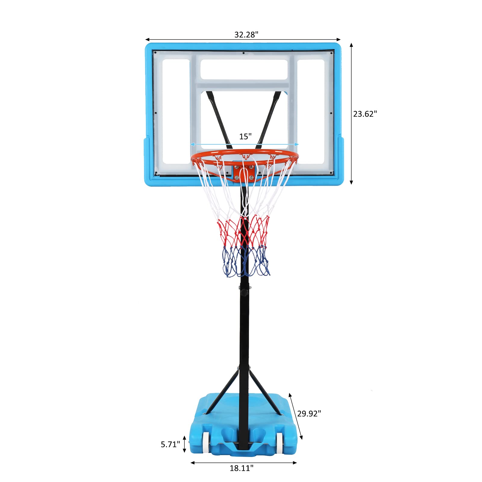 Snapklik.com : Ktaxon Poolside Basketball Hoop, Adjustable Height 45-53 ...