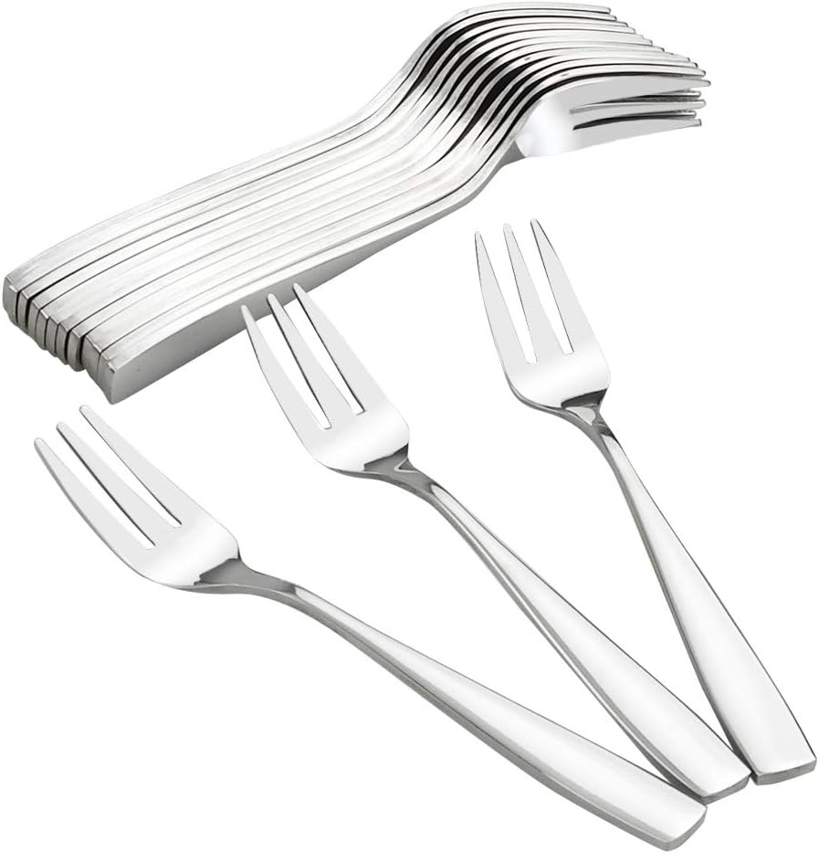 Mayish 12 Pieces Stainless Steel Tea Fork Cake Fork Appetizer Dessert ...