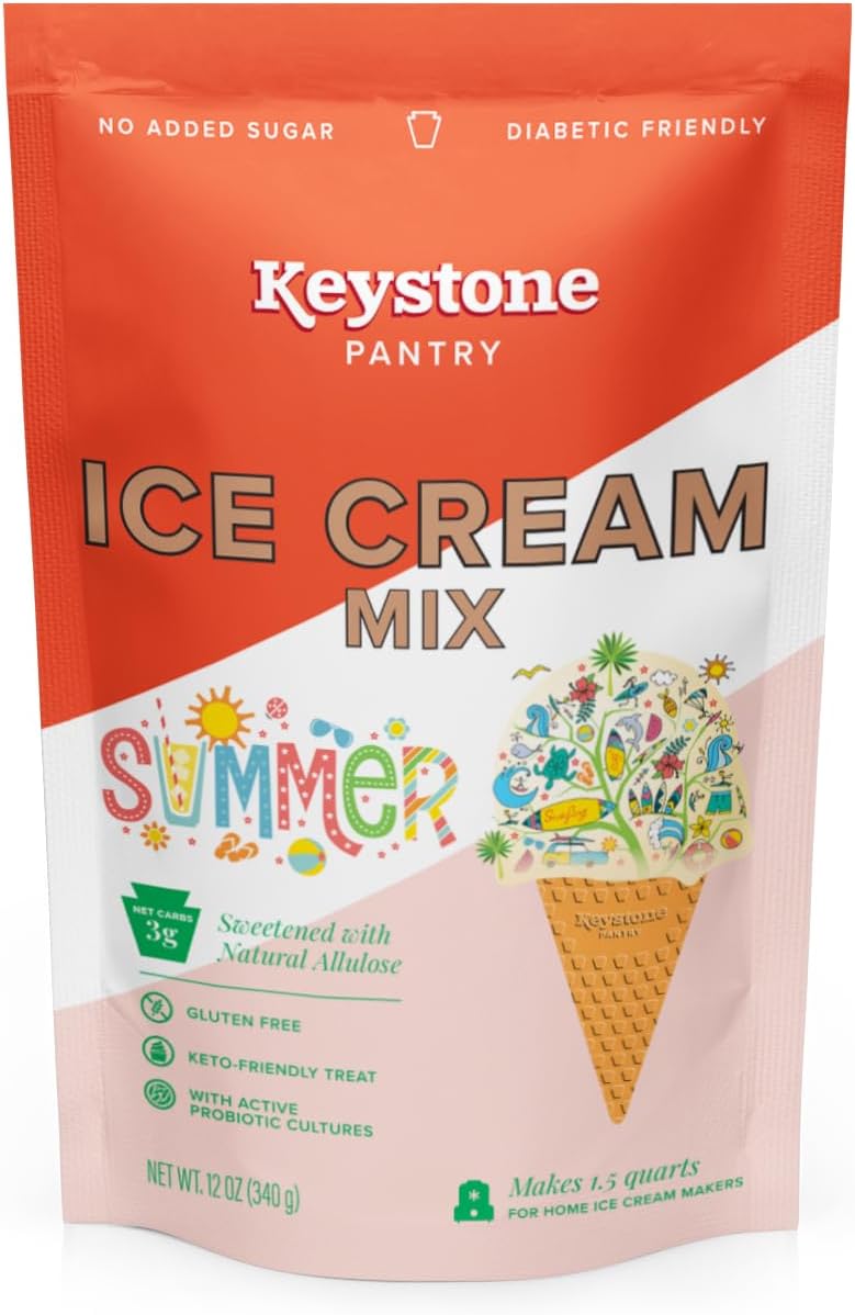 Amazon.com: Keystone Pantry – Keto Ice Cream Mix – 3g Net Carbs & 40 ...