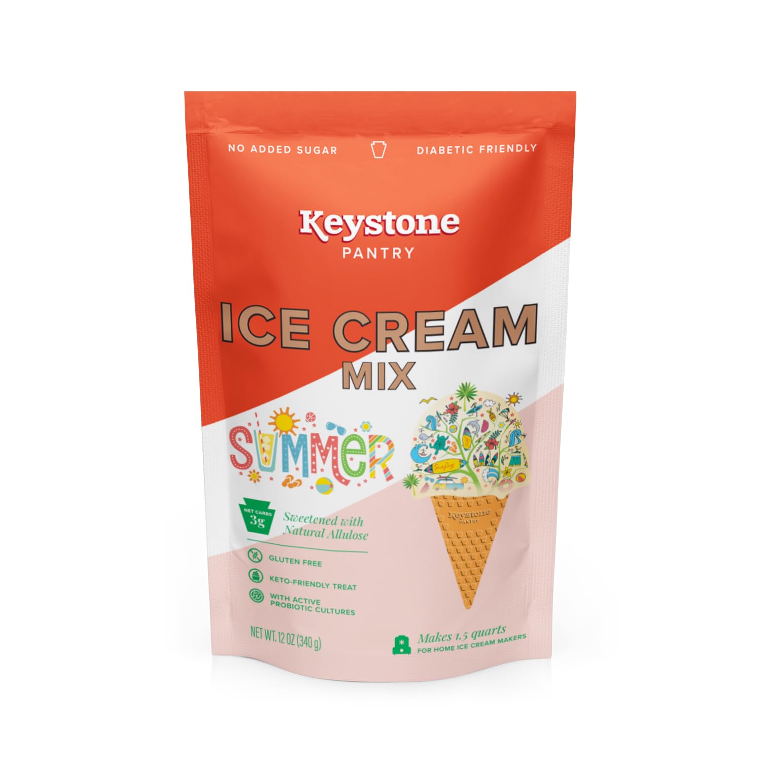 Amazon.com: Keystone Pantry – Keto Ice Cream Mix – 3g Net Carbs & 40 ...