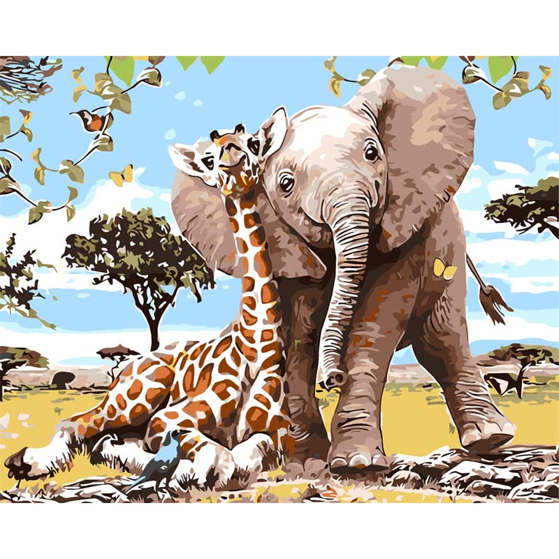 Cor Do Desenho Do Elefante Elefante Cor De Rosa E Pássaro Em Estilo