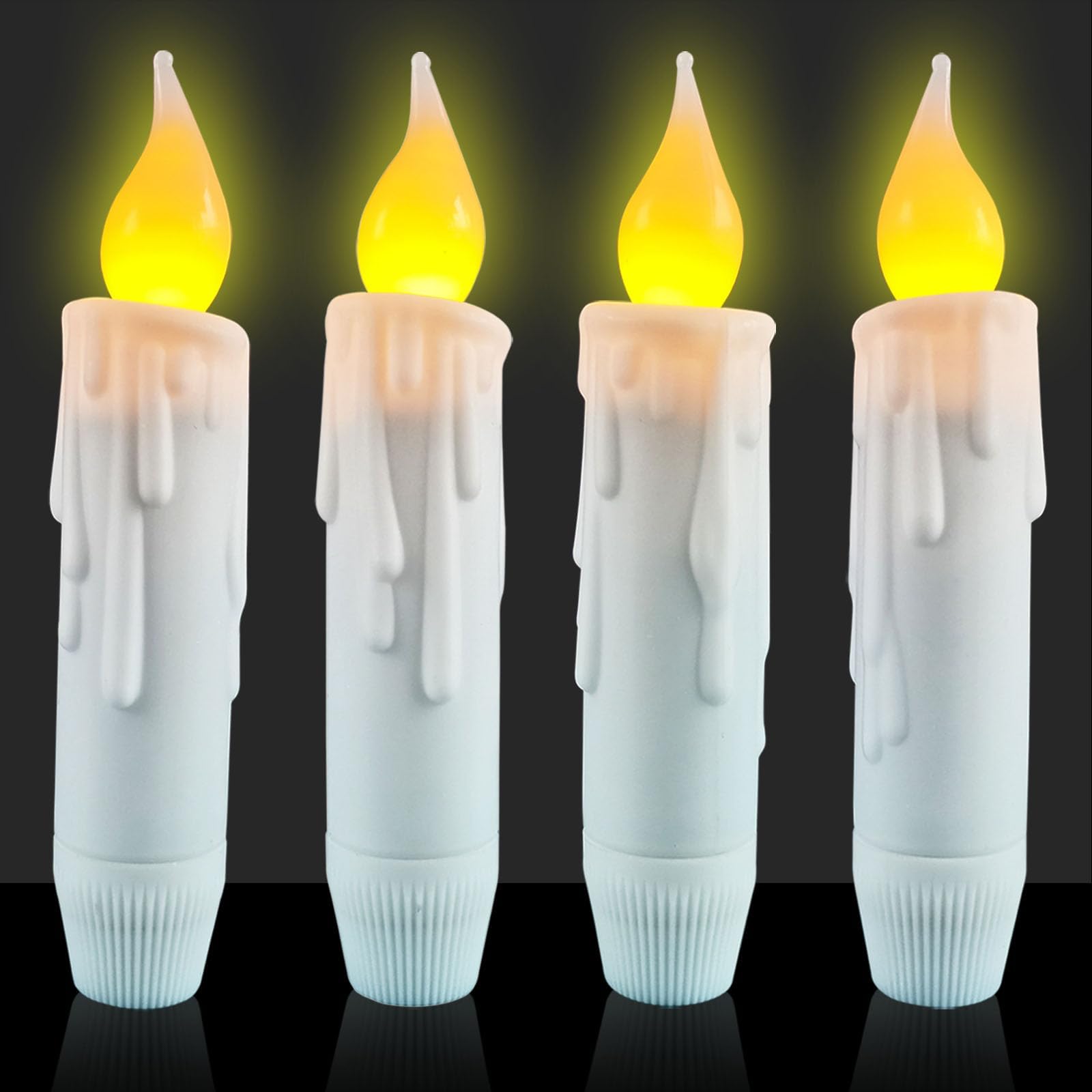 Amazon.com: Short Flameless Taper Candles with Flickering Flame ...