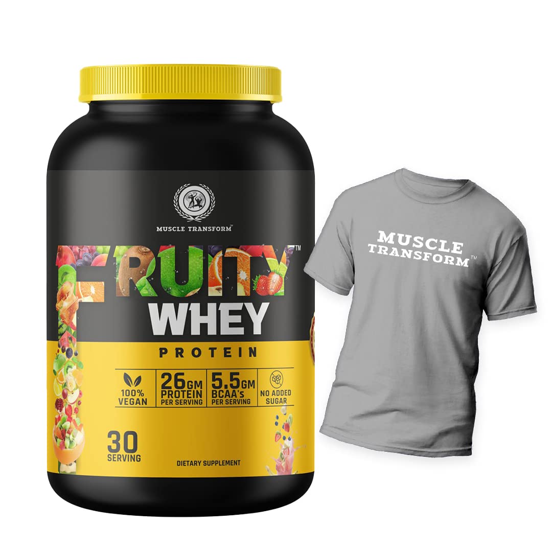 Buy Muscle Transform Fruity Whey Protein Isolate, 26g Protein, 5.5 ...