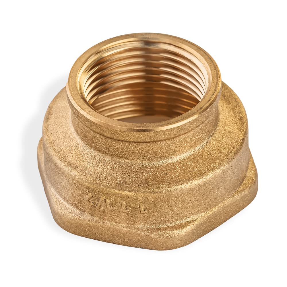 Amazon.com: Reducing Coupling 1"x Female x 1 ½ “ Female - Brass ...