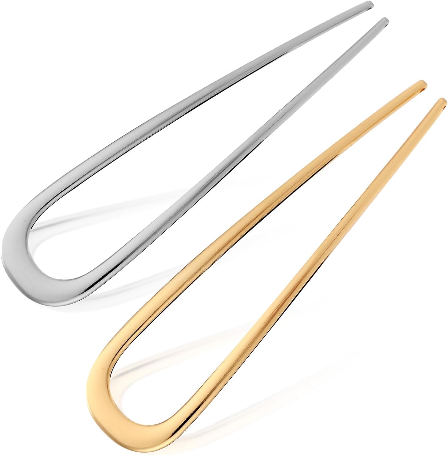 2 PCS French Hair Pin,U Shaped Hair Pins,Metal Hair Accessories for ...