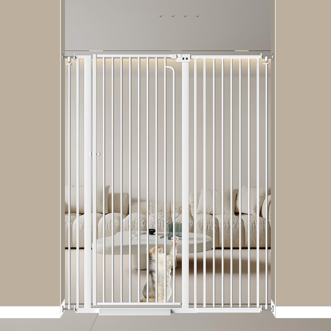 Amazon.com: XJD 63 inch Extra Tall Pet Gate with 30" to 33.9" Wide ...