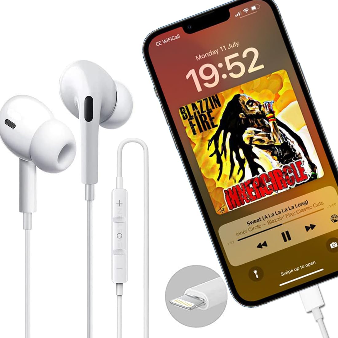 Original Wired Light Earphone [Apple MFi Certified] Built-in Mic ...