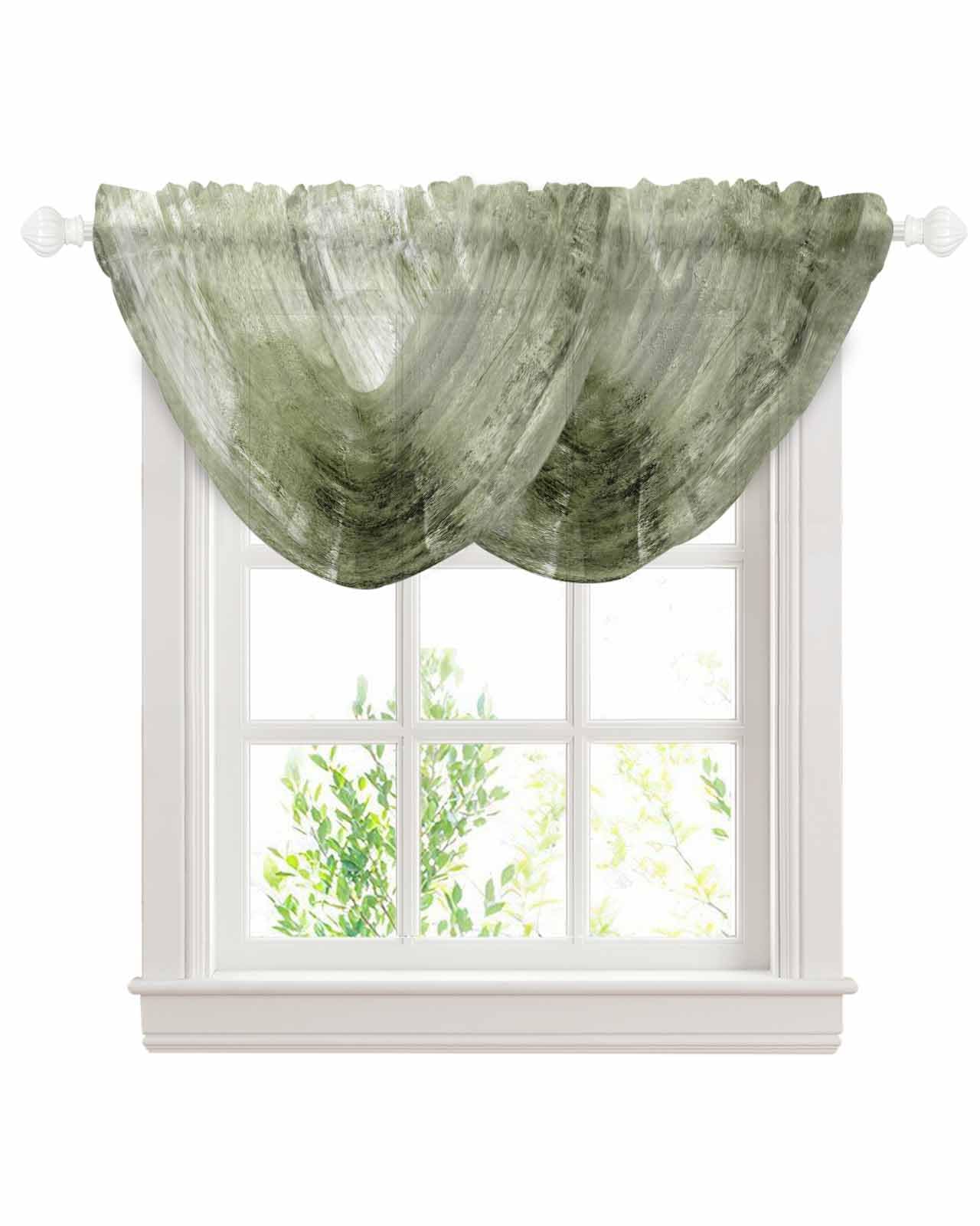 Amazon.com: Hokiten Sage Green Waterfall Valance Curtains for Window ...