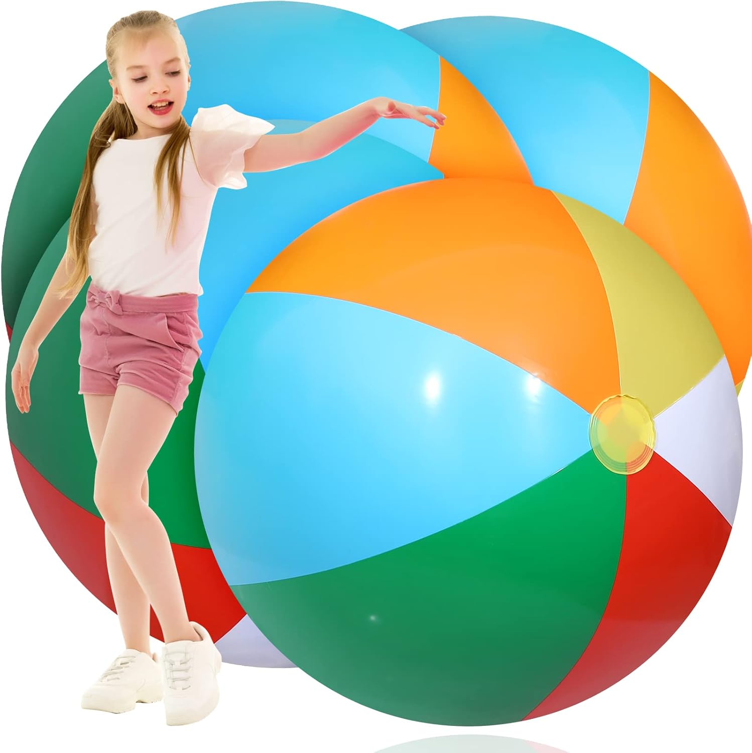 Amazon.com: Sosation 4 Pcs Giant Inflatable Beach Ball 30inch Large ...
