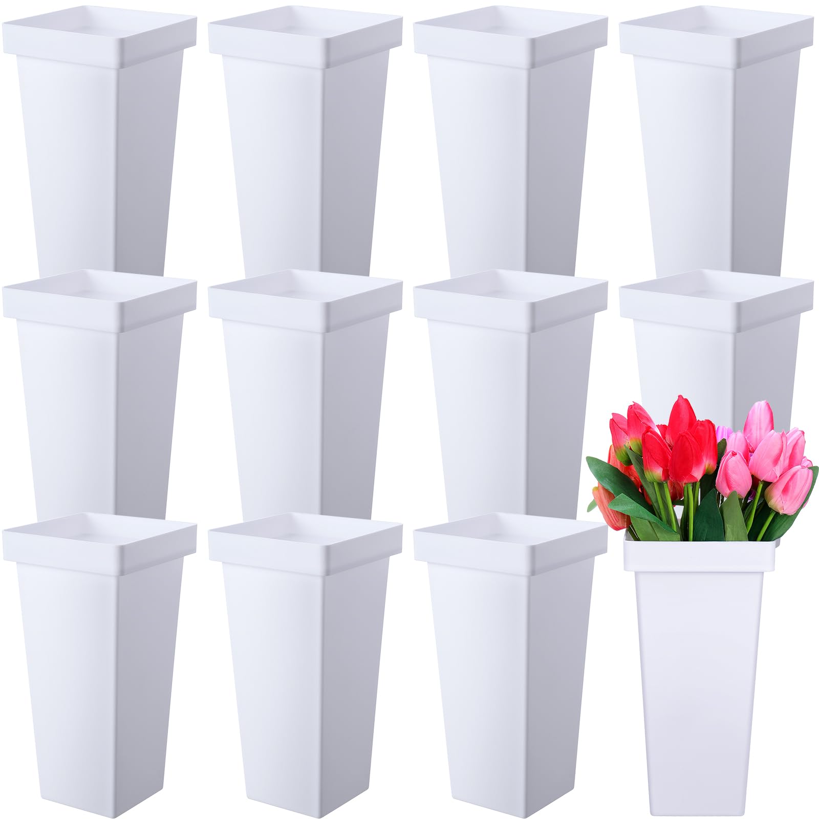 Amazon.com: Beeveer 12 Pcs Flower Buckets 13.4 Inch Plastic Floral ...