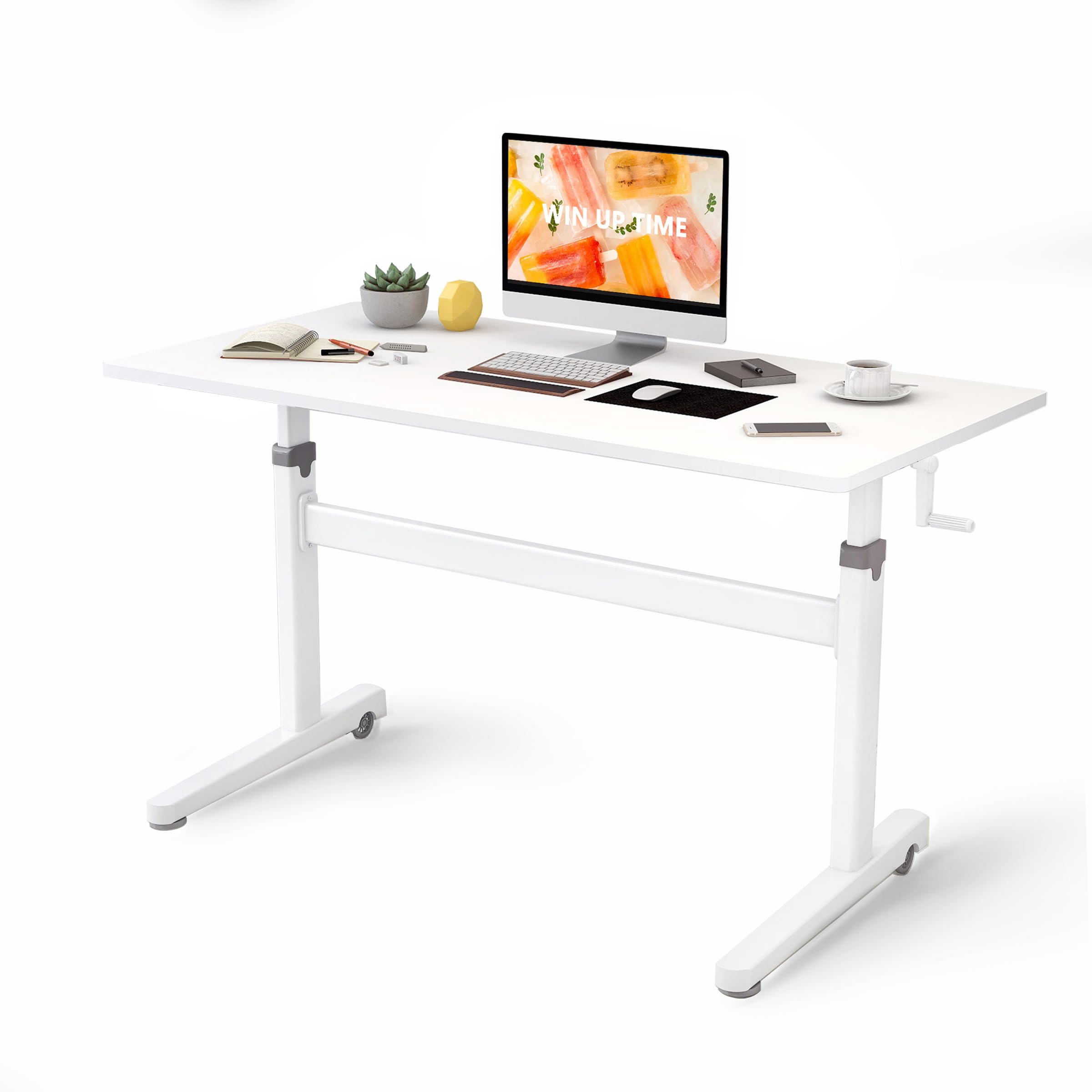 Snapklik.com : Win Up Time Manual Standing Desk Height Adjustable ...