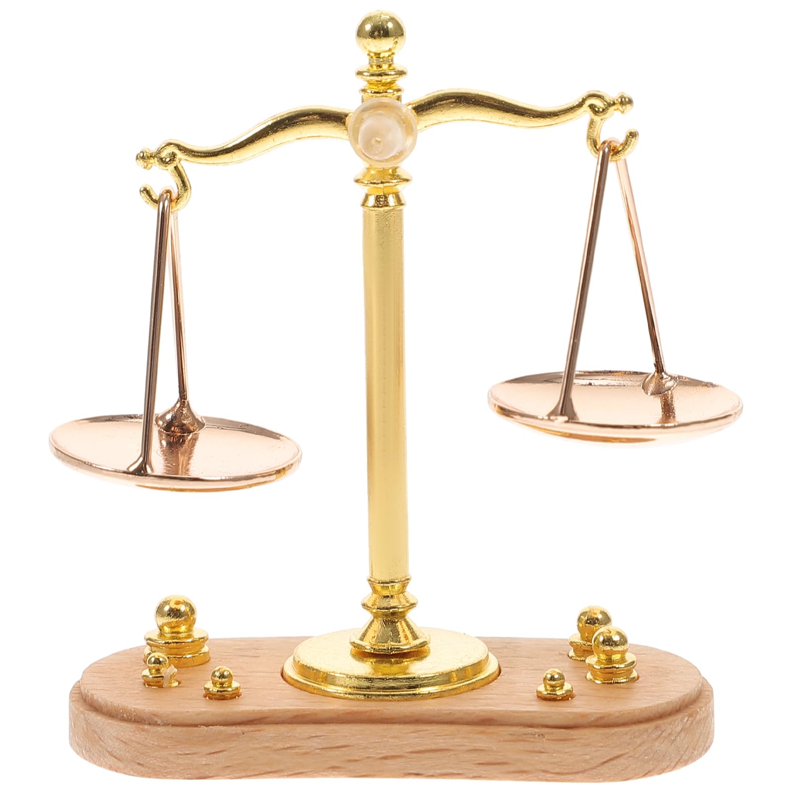 Balanced Scale Golden Balance Scale Isolated, Symbol Of Justice And