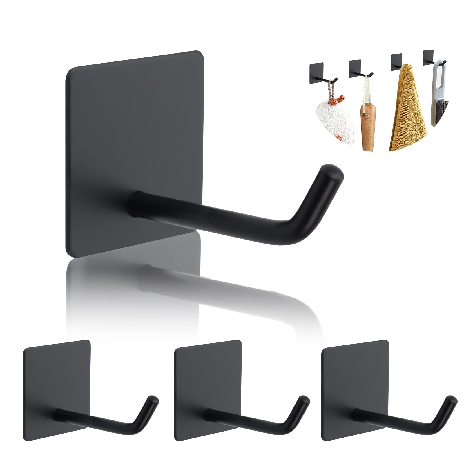 Amazon.com: LIOUCBD 4PCS Adhesive Sticky Wall Hooks Heavy Duty, Long ...