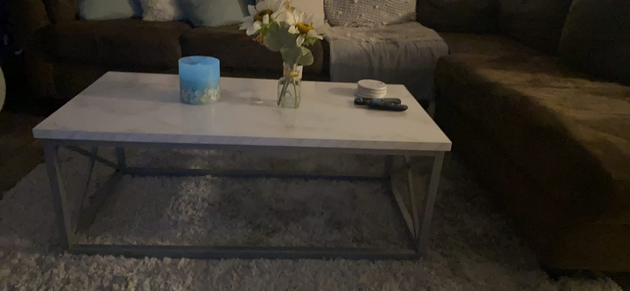 $36/mo - Finance Coral Flower Washed Oak Coffee Table, Wood and Metal ...