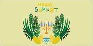 Amazon.com: Happy Sukkot Backdrop Banner Holiday Decoration Photo Booth ...