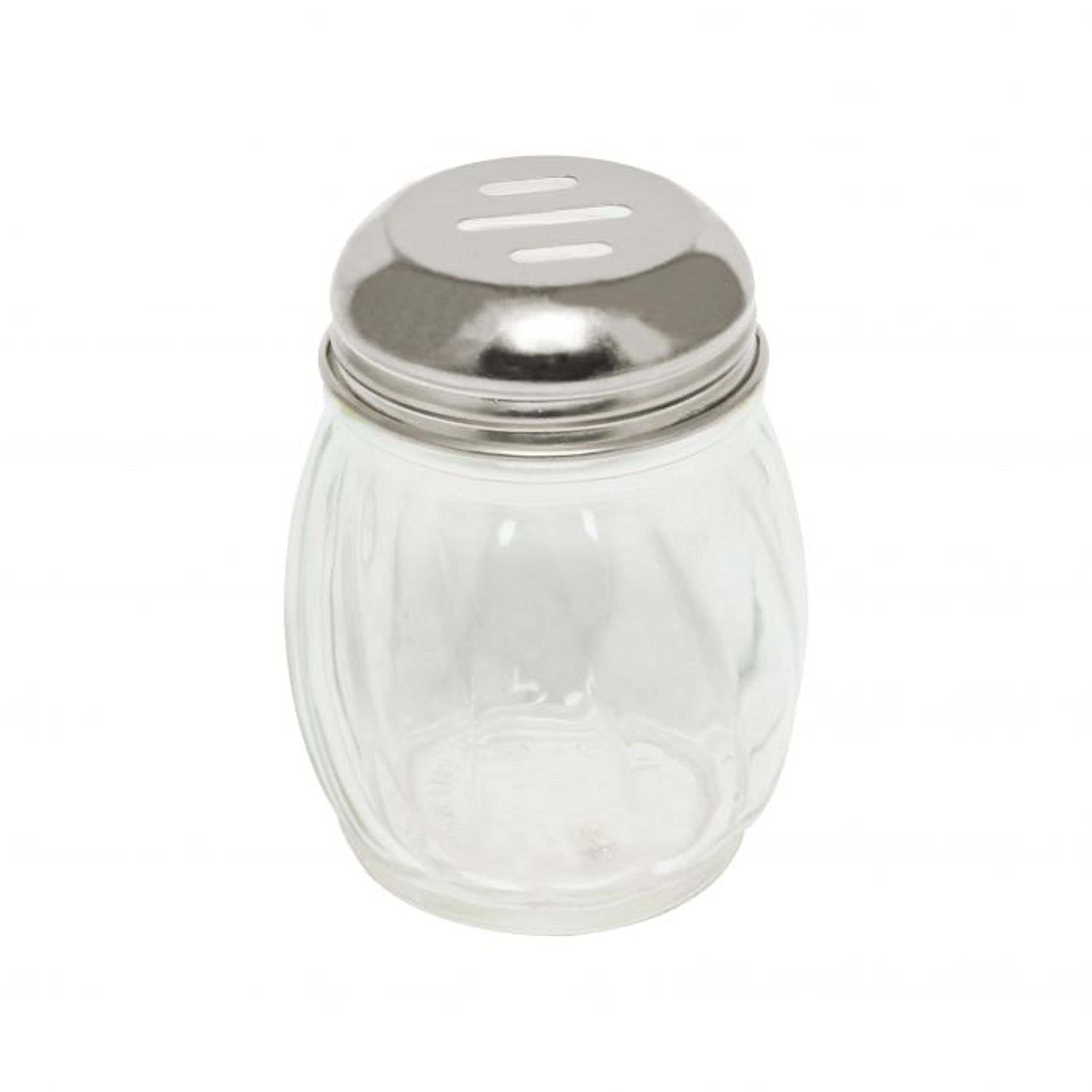 Snapklik.com : 6 Oz Stainless Steel Slotted Swirl Glass Cheese Shaker ...
