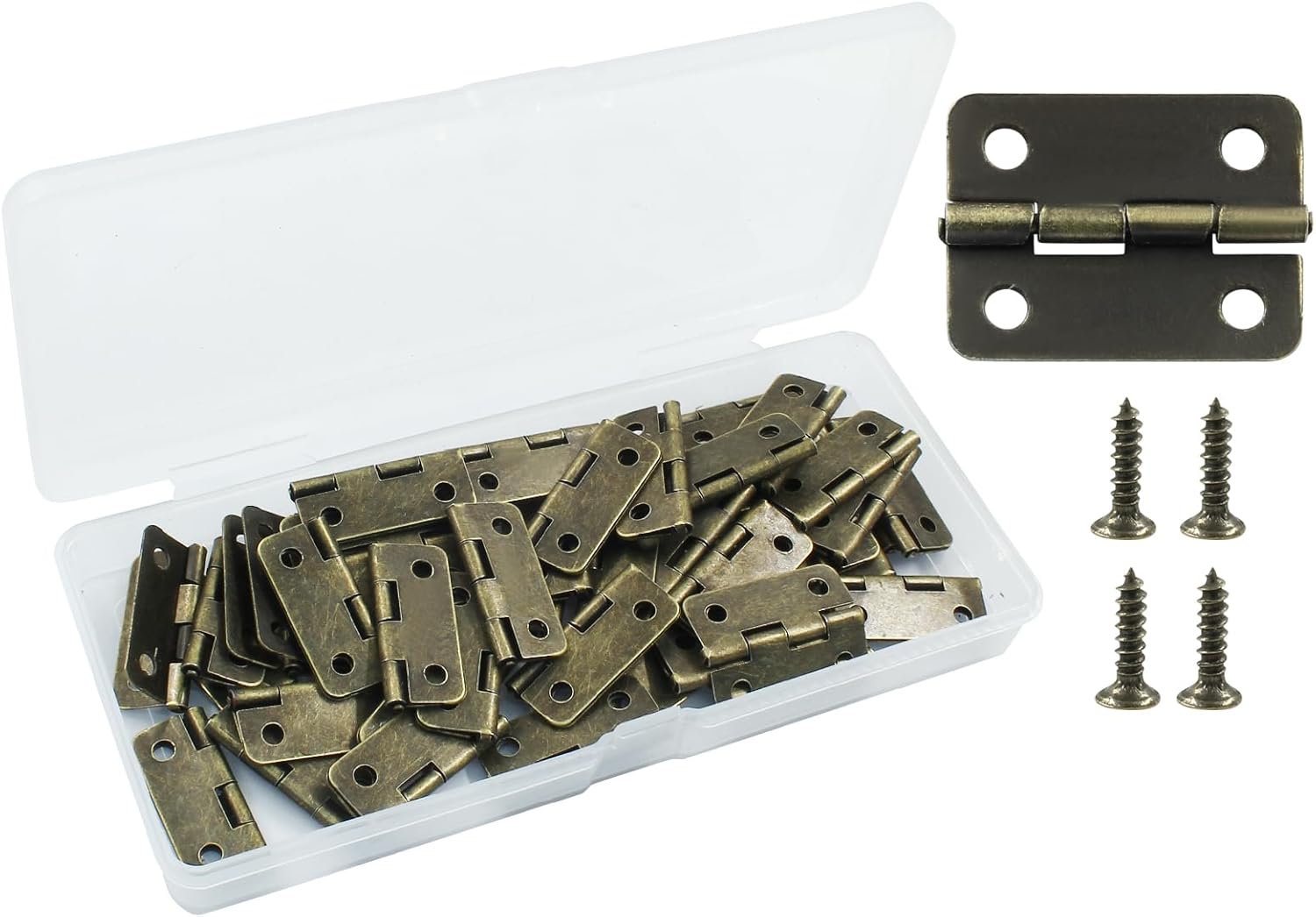 Amazon.com: Zorveiio 50 Pcs Small Hinges 1 Inch Butt Hinge with Screws ...