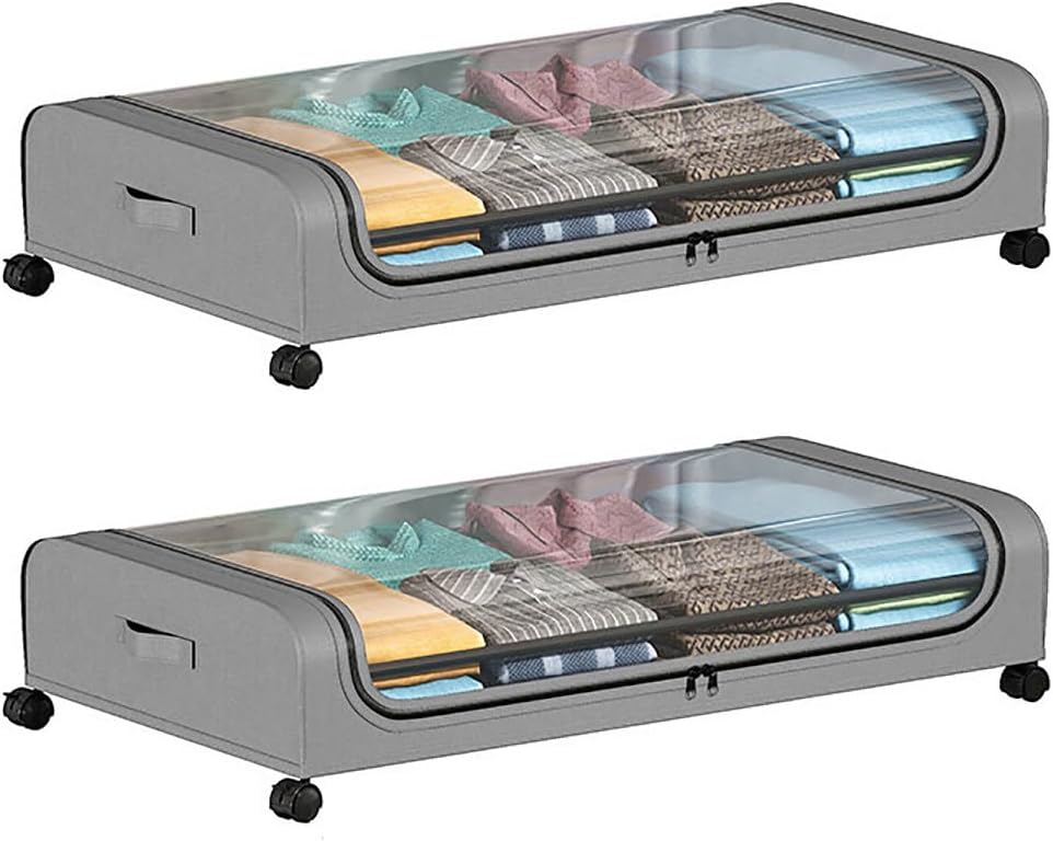 Amazon.com: 2 Pack UnderBed Storage with Wheels - Large Under Bed ...