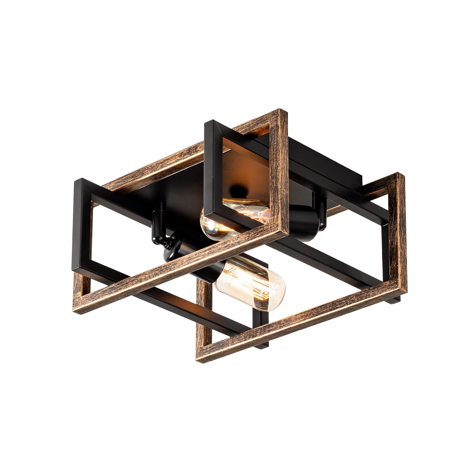 Luling 2-Light Square Ceiling Light, Adjustable Socket, 11.4" Flush ...