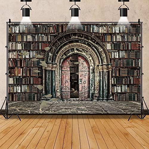 Amazon.com : 7x5ft Vintage Bookshelf Backdrop,Magic Bookcase Books ...