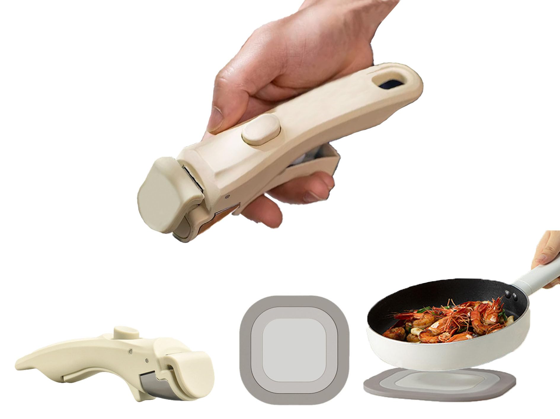 Amazon.com: Removable Handle White with Magnetic Pot Mat, Detachable ...