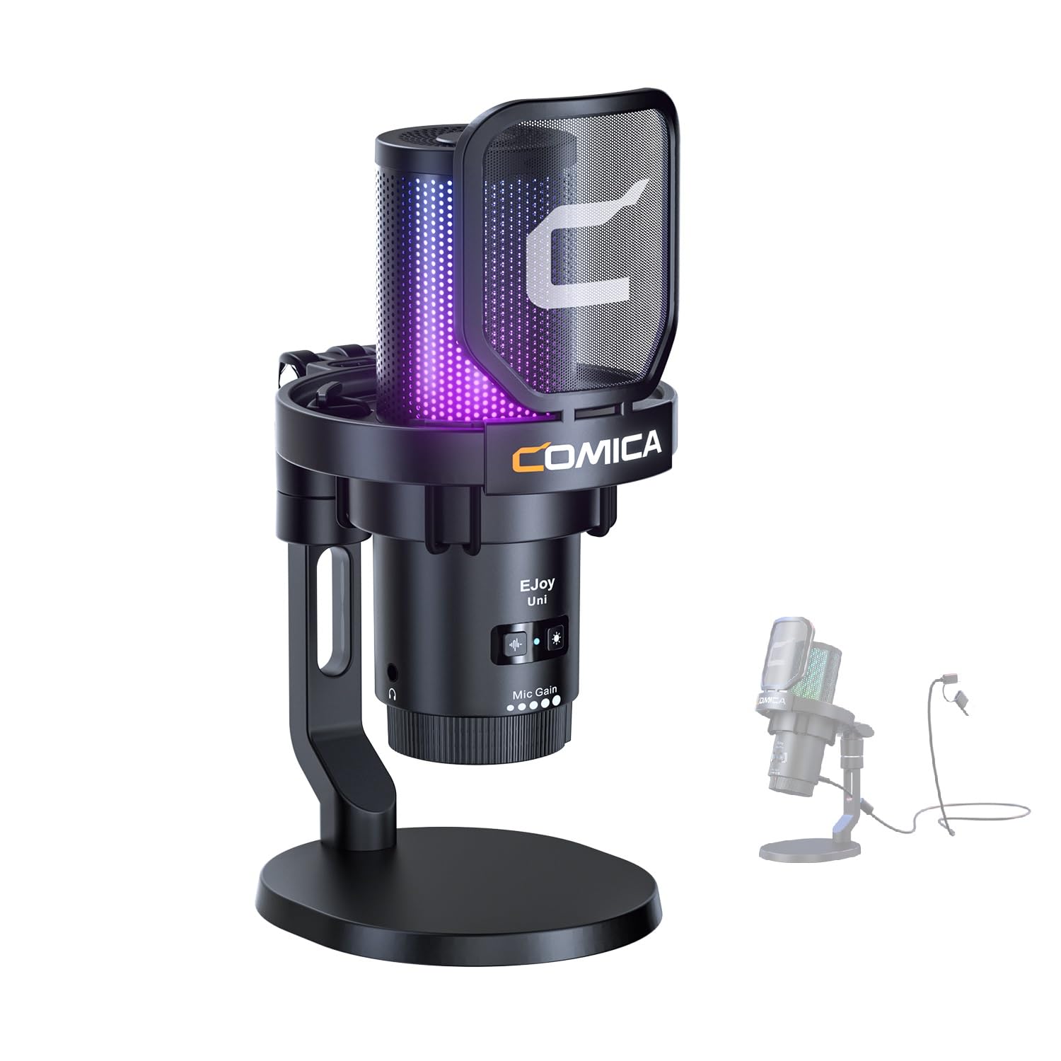 Amazon.com: COMICA Ejoy Uni(D) USB Gaming Microphone with Noise ...
