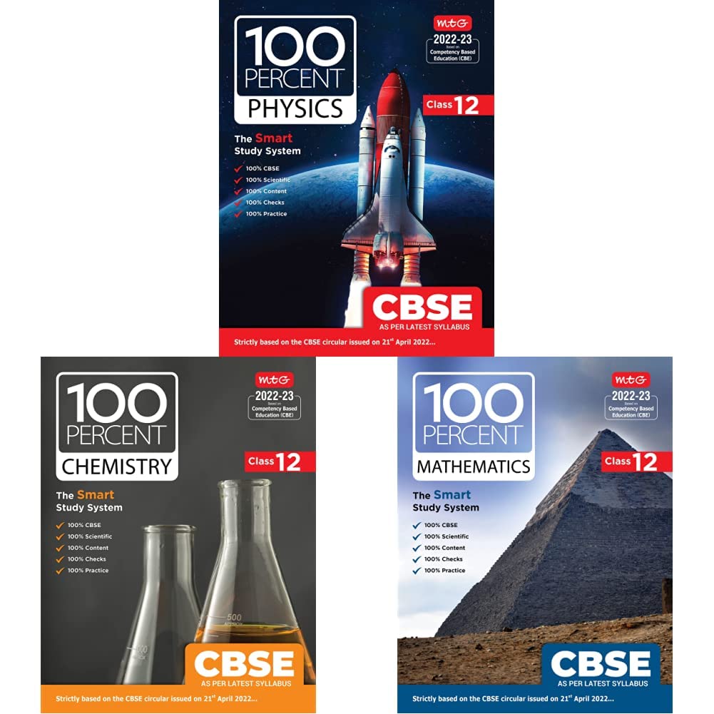 Buy MTG CBSE 100 Percent Physics, Chemistry, Mathematics (Set of 3 ...