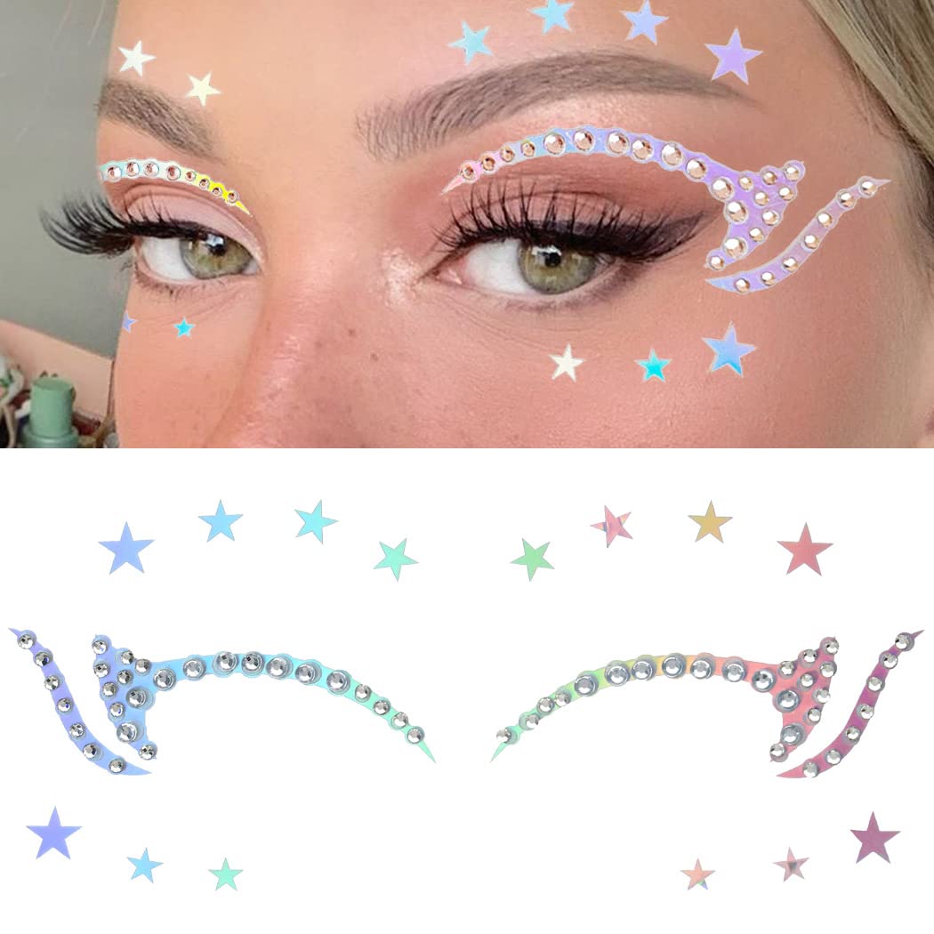 Amazon.com : Uranian Holographic Face Stickers Eyeliner Stickers for ...
