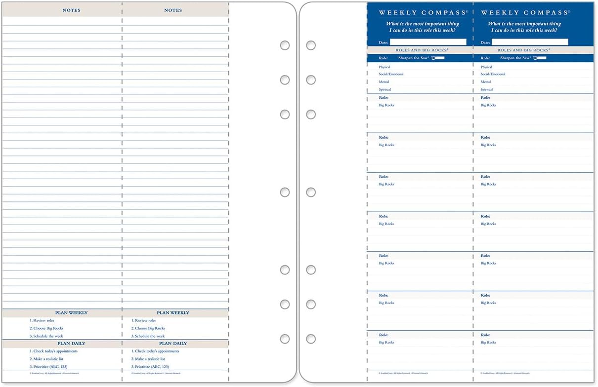 Amazon.com : FranklinCovey - Weekly Compass Cards - Important Reminders ...