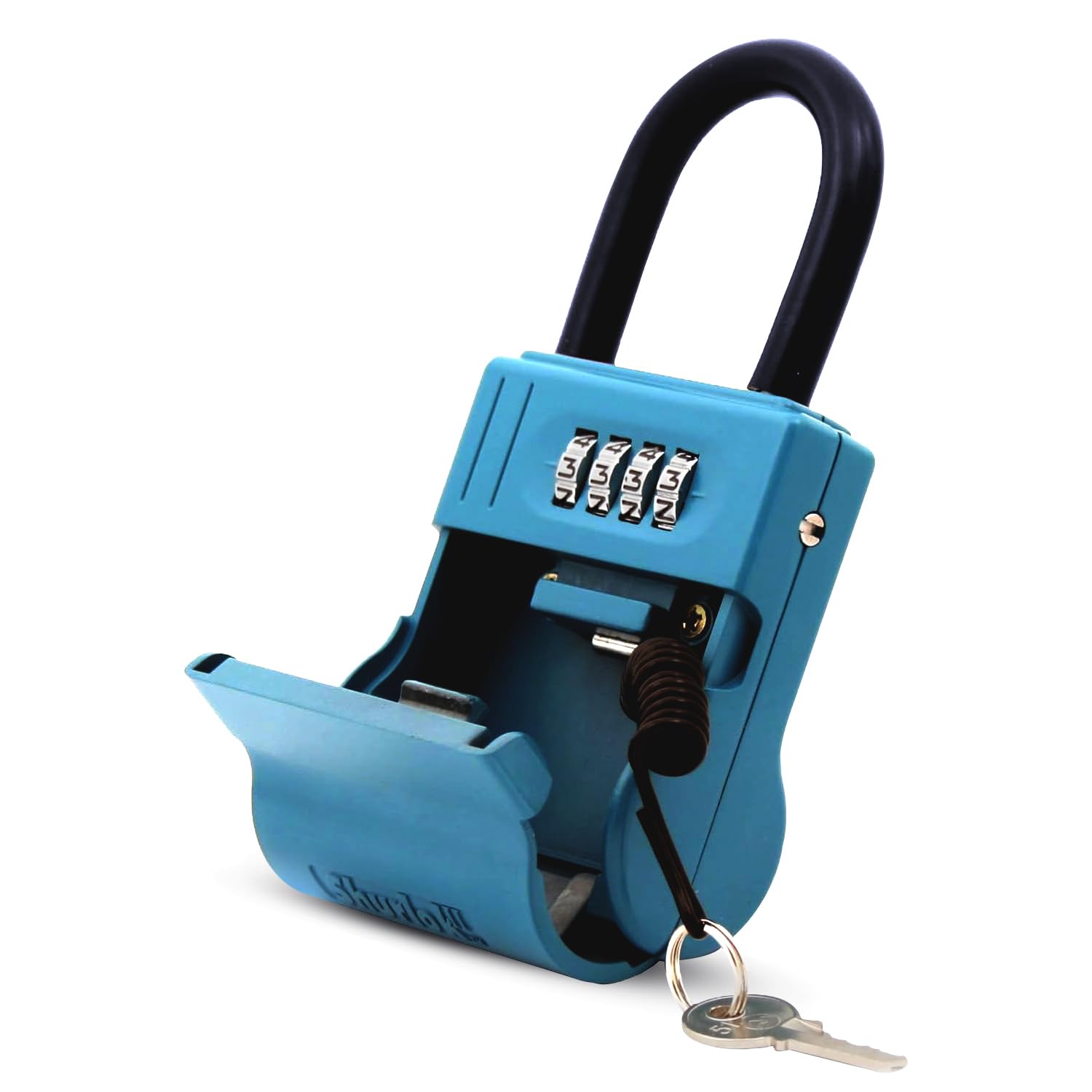 ShurLok SL-600W 4 Dial Numbered Key Storage Combination Lock Box, Blue ...