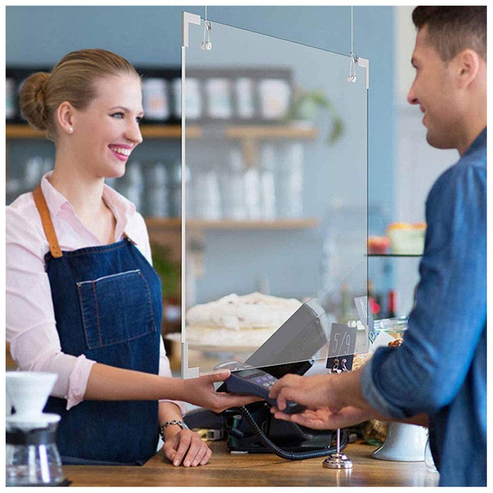 Jcx Hanging Transparent Acrylic Plexiglass Protection Shield Cashier ...