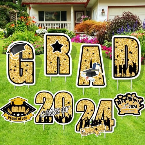 Amazon.com : 2024 Graduation Decorations Black Red Graduation Yard ...
