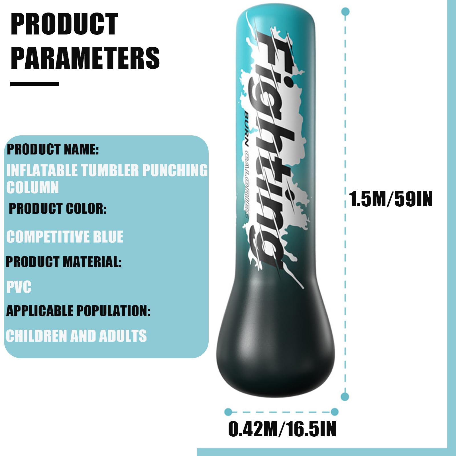 Sacco Boxe 150 Cm Anti Caduta Sacco Da Boxe Gonfiabile Per Bambini ...